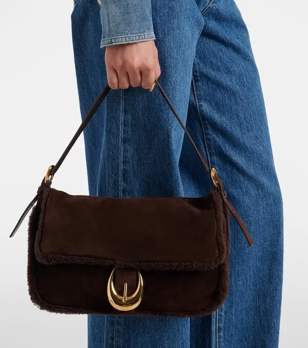 Staud Harlow Medium Suede Shoulder Bag