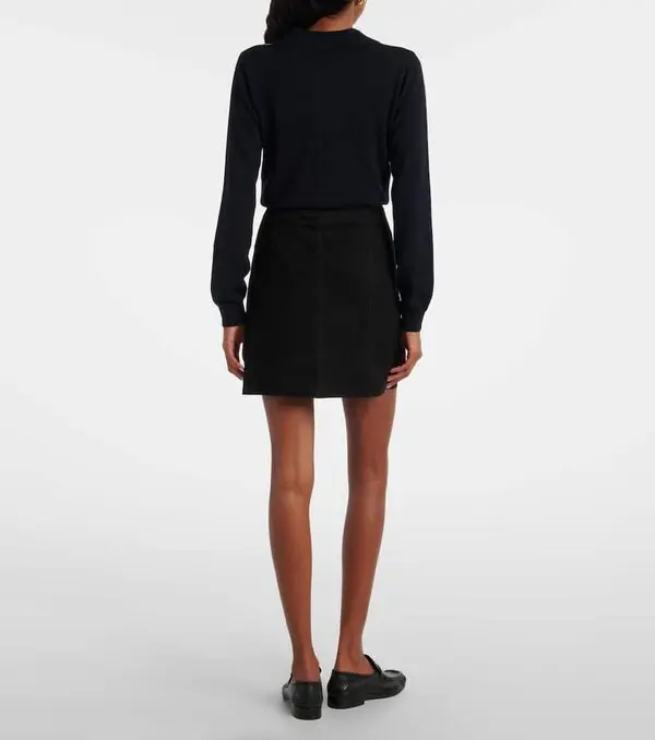 Rixo Wiley Suede Miniskirt - Black