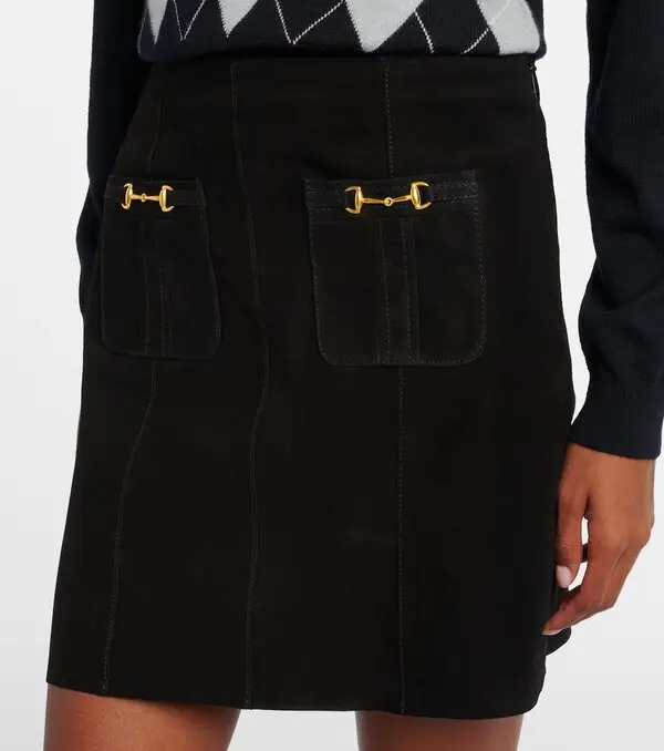 Rixo Wiley Suede Miniskirt - Black