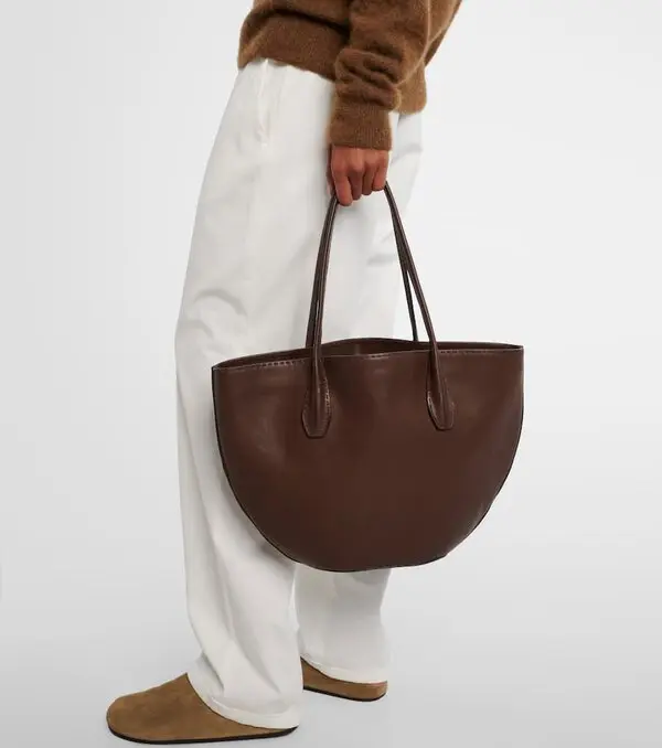 THE ROW Alger Leather Tote Bag - Brown