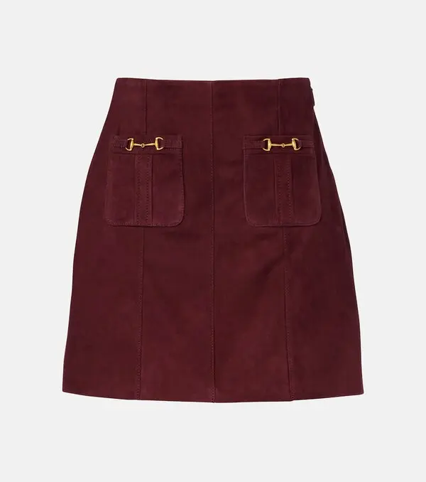 Rixo Wiley Suede Miniskirt - Brown