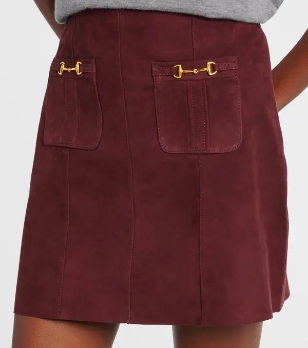 Rixo Wiley Suede Miniskirt - Brown