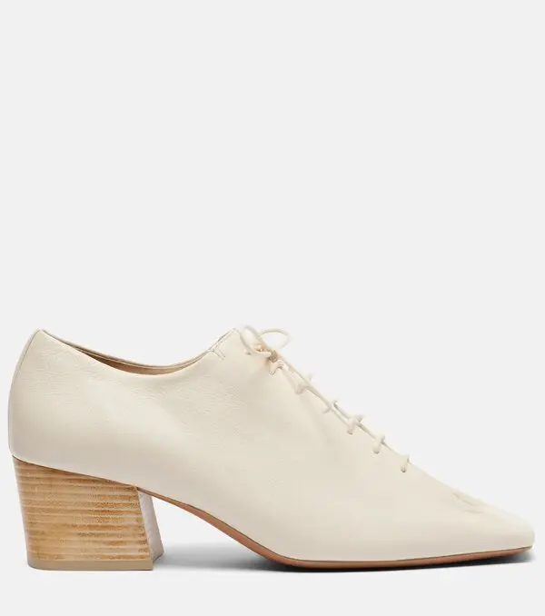 LEMAIRE Souris 55" Leather Derby Pumps - White