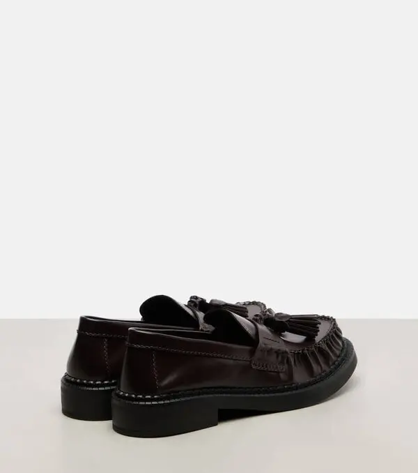 Miu Miu Leather Loafers - Brown