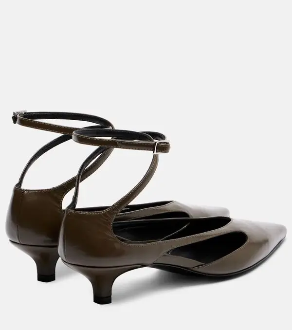 TOTEME Cutout Leather Pumps - Green
