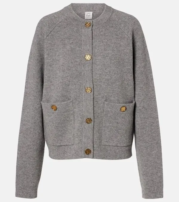 TOTEME Cashmere And Wool-blend Cardigan - Grey