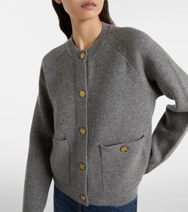 TOTEME Cashmere And Wool-blend Cardigan - Grey