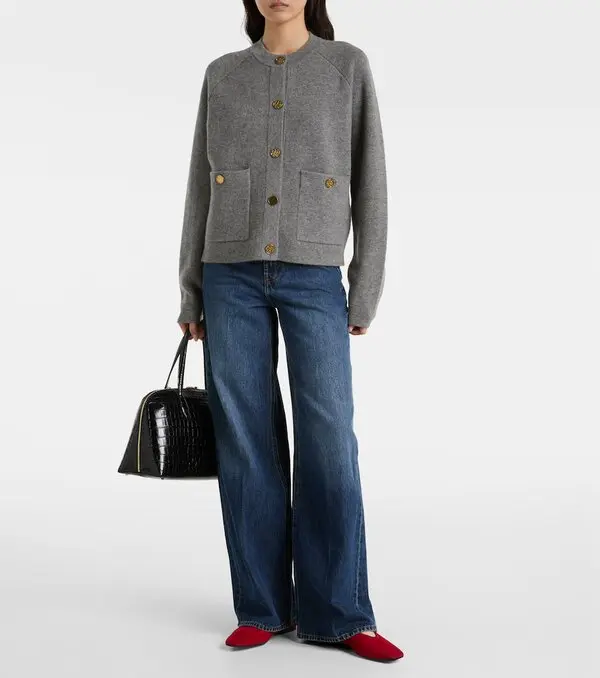 TOTEME Cashmere And Wool-blend Cardigan - Grey
