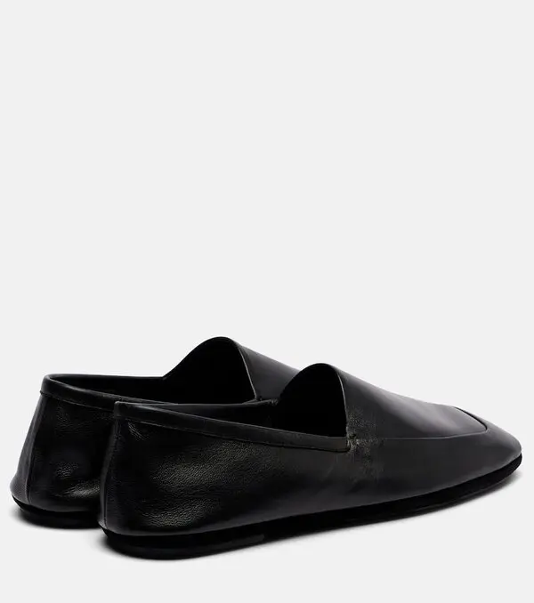 LEMAIRE Leather Slippers - Black