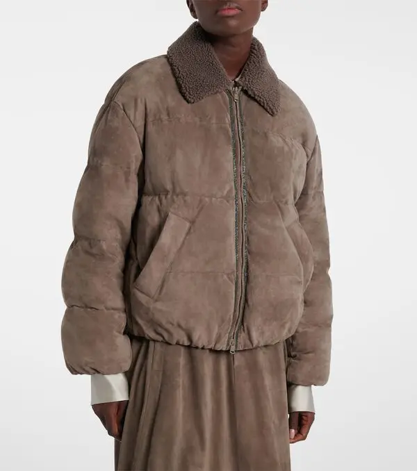 Brunello Cucinelli Suede Down Jacket