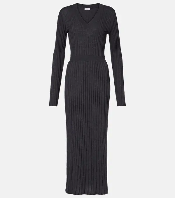 Brunello Cucinelli Ribbed-knit Virgin Wool Sweater Dress