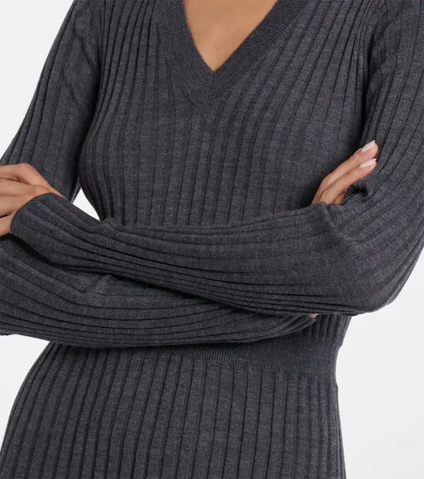 Brunello Cucinelli Ribbed-knit Virgin Wool Sweater Dress
