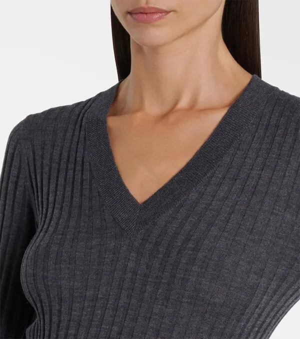 Brunello Cucinelli Ribbed-knit Virgin Wool Sweater Dress