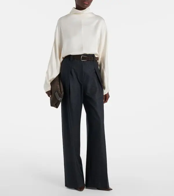 Brunello Cucinelli Virgin Wool Straight Leg Pants