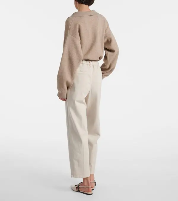 Brunello Cucinelli Monili Mid-rise Straight Jeans - Beige