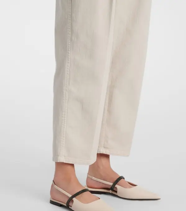 Brunello Cucinelli Monili Mid-rise Straight Jeans - Beige