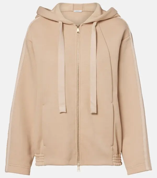 Max Mara Omelia Cotton Zip-up Hoodie - Beige