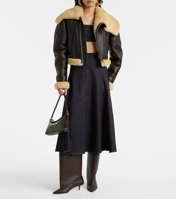 Jacquemus Aviatore Cropped Leather Jacket