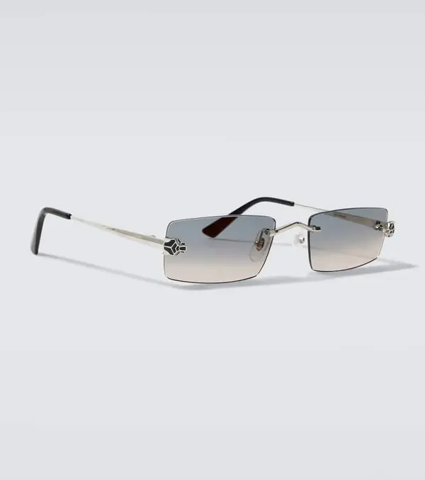 Cartier Panthère De Rectangular Sunglasses - Silver