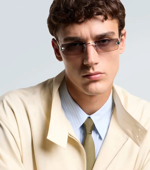 Cartier Panthère De Rectangular Sunglasses - Silver