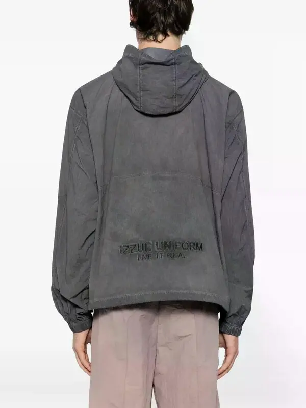 Izzue Embroidered Slogan Hooded Jacket