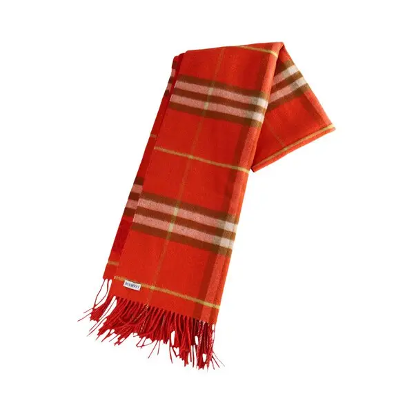 Burberry Solid To Gc Scarf 'tomato Red - Tan