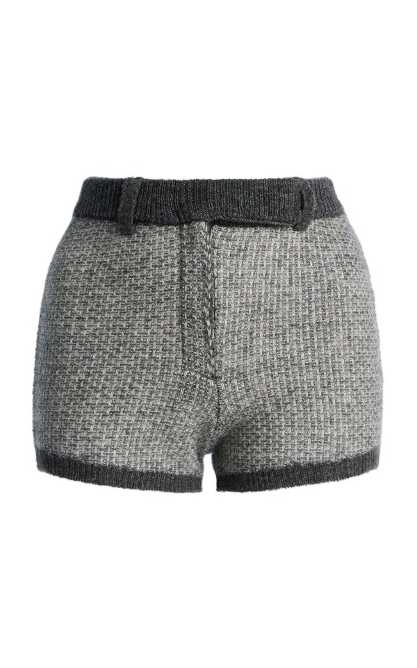 AYA MUSE Avel Wool, Cashmere, And Silk Shorts - Grey