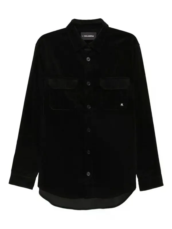 Karl Lagerfeld Logo-patched Corduroy Overshirt