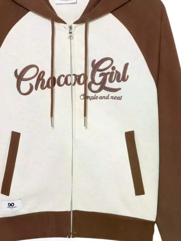CHOCOOLATE Logo-embroidered Zip Hoodie
