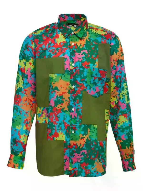 Comme Des Garçons Patchwork Printed Shirt - Green