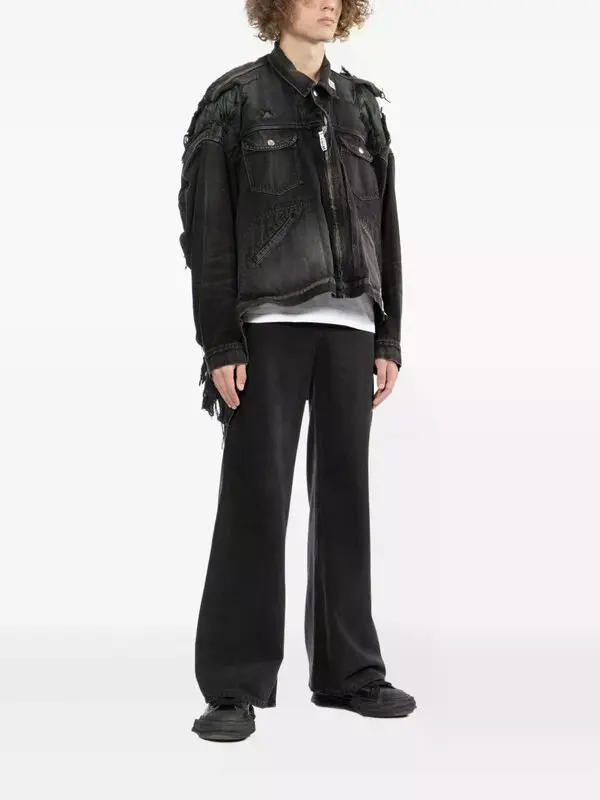 Mihara Yasuhiro Distressed Denim Jacket - Black