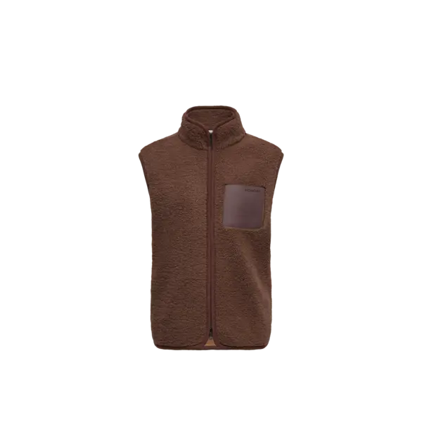 Moncler Nubuck-trimmed Teddy Vest - Brown