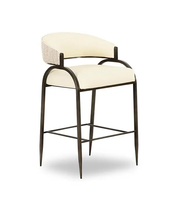 TOV FURNITURE Tatum Faux Leather 2-tone Counter Stool - Cream