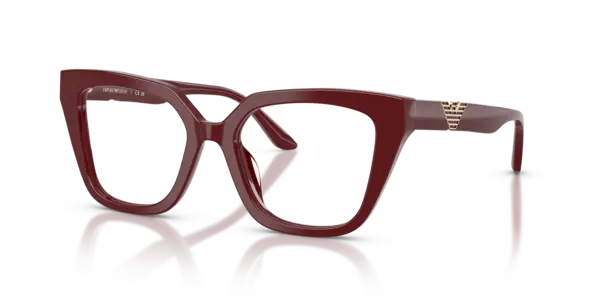 Emporio Armani Full Rim Eyeglasses - Shiny Bordeaux