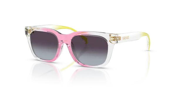 Versace Square Frame Sunglasses - Rosa Transparente Amarillo Degradado