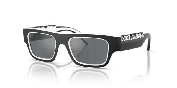 Dolce & Gabbana Rectangle Frame Sunglasses - Noir,blanc