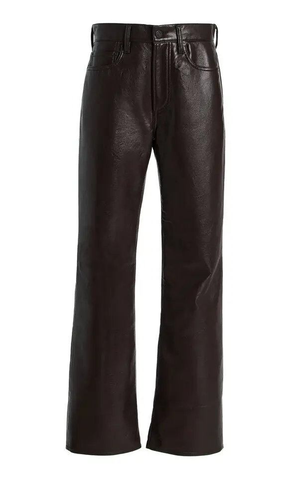 Citizens Of Humanity Genova Low-rise Bootcut Leather Pants - Brown