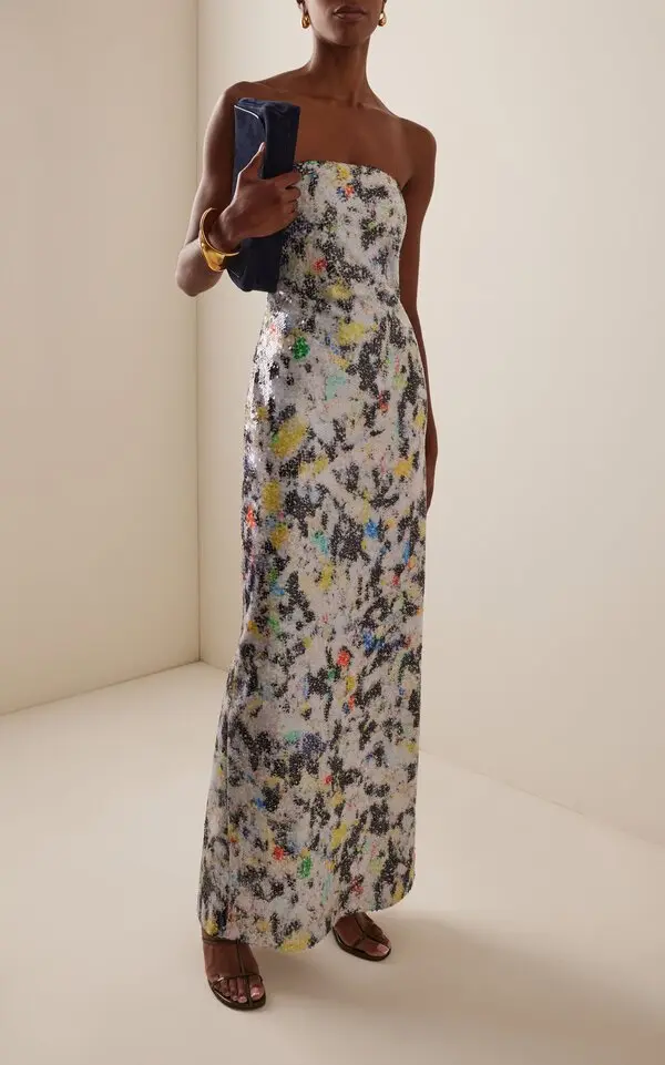 SIRAPOP Christine Printed Sequin Dress