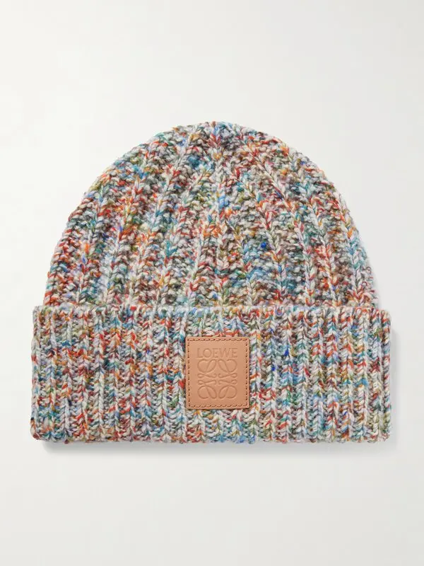 Loewe Ribbed Wool-blend Beanie - Multi