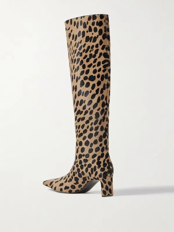 Khaite Ona Leopard-print Knee Boots - Animal Print