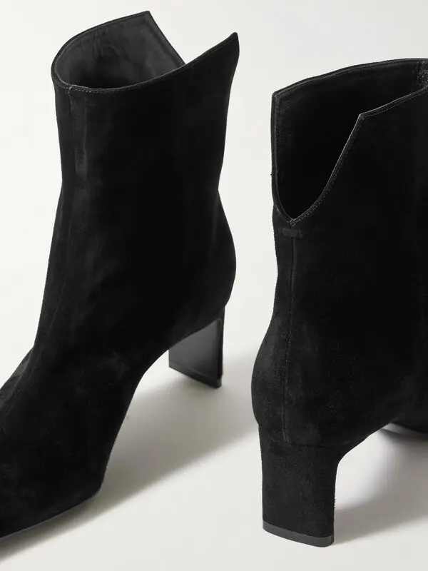 Khaite Ona Suede Ankle Boots - Black