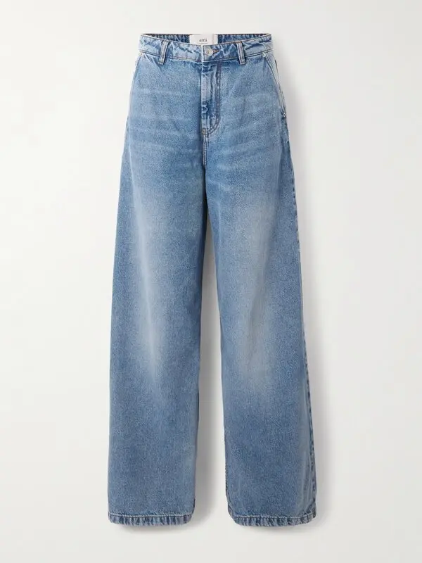 AMI Paris Mid-rise Wide-leg Jeans - Blue