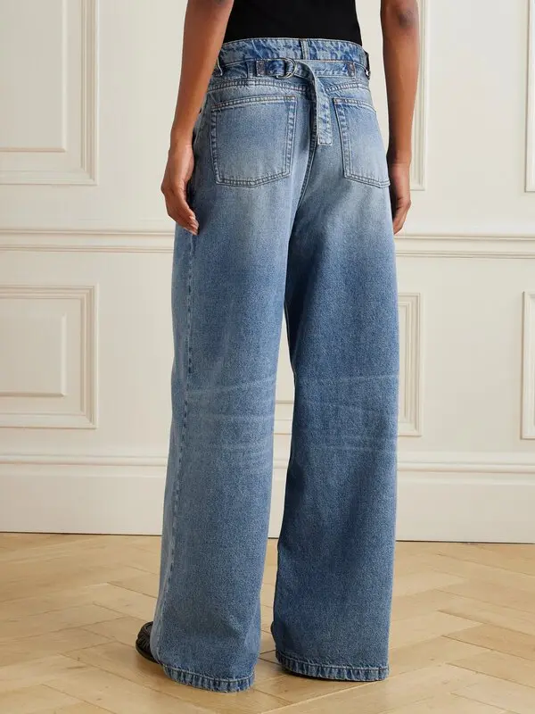 AMI Paris Mid-rise Wide-leg Jeans - Blue