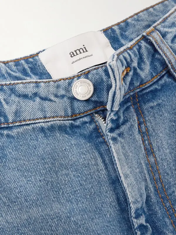 AMI Paris Mid-rise Wide-leg Jeans - Blue