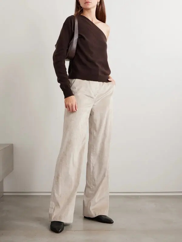 Veronica Beard Grigore Cotton-blend Corduroy Wide-leg Pants - Neutrals