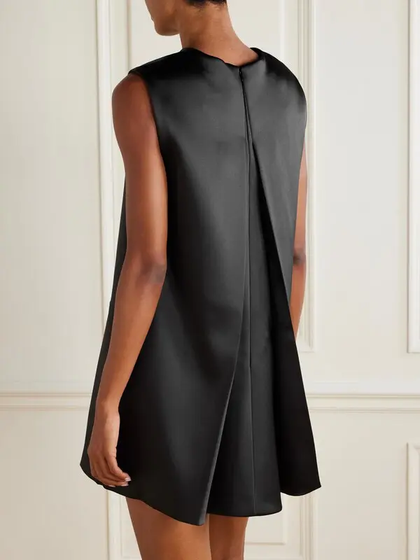 recycled satin mini dress RóHe Cape-Effect Recycled-Satin Mini Dress In Black - 50% Off