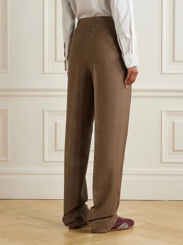 MAISON MARGIELA Pleated Mohair And Wool-blend Pants
