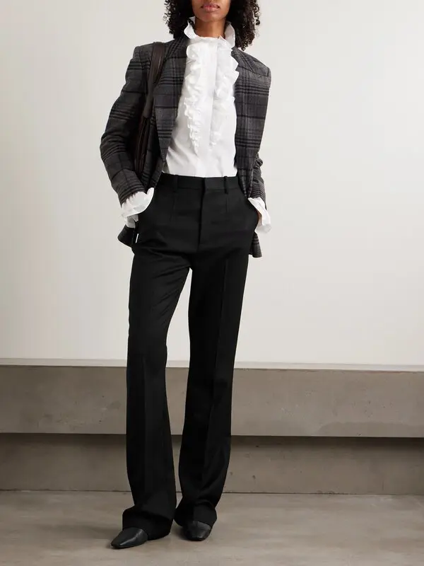 Ralph Lauren Wrigley Grain De Poudre Wool Pants - Black