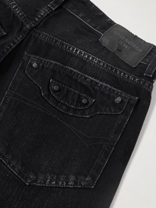 Balenciaga City Studded Low-rise Straight-leg Jeans
