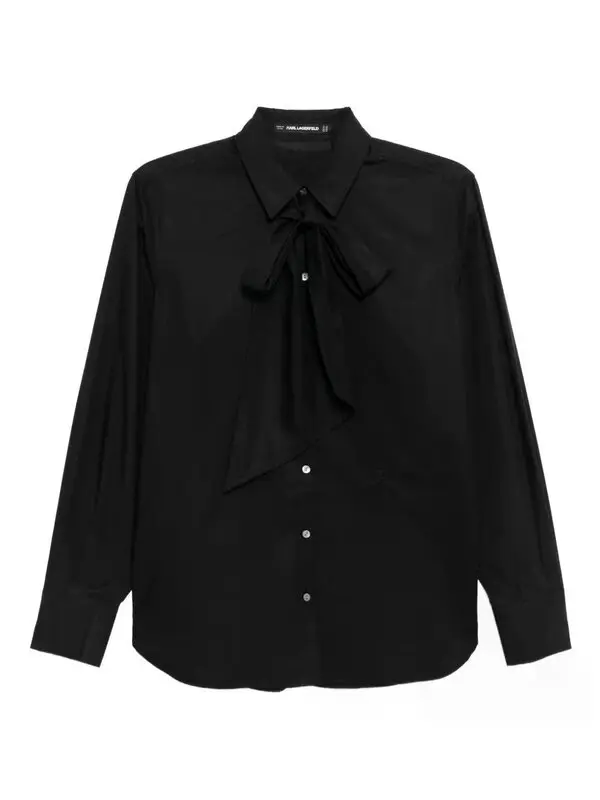 Karl Lagerfeld Bow Poplin Shirt - Black